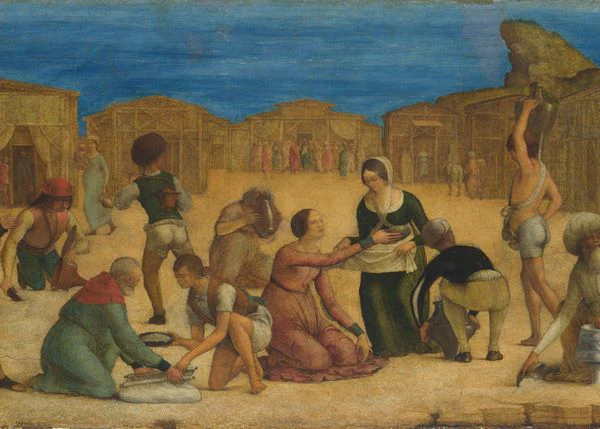 Ercole de' Roberti, The Israelites gathering Manna