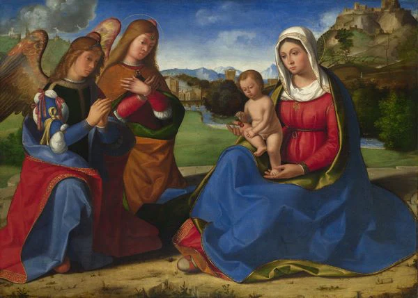 Andrea Previtali, The Virgin and Child adored by Two Angels