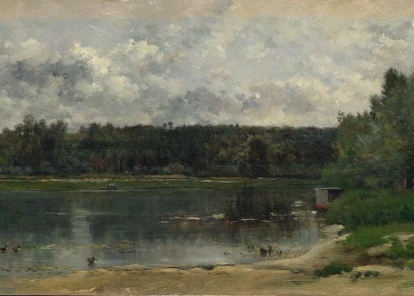 Charles Francois Daubigny, River Scene with Ducks