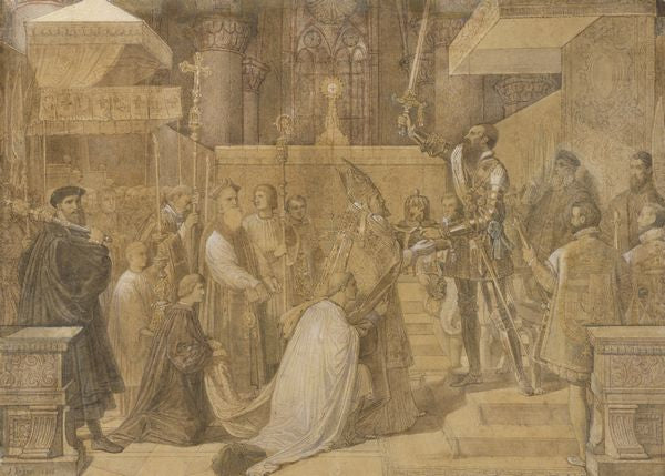 Jean Auguste Dominique Ingres, The Duke Of Alba Received The Blessing Of The Pope In St. Gudula Cathedral In Brussels