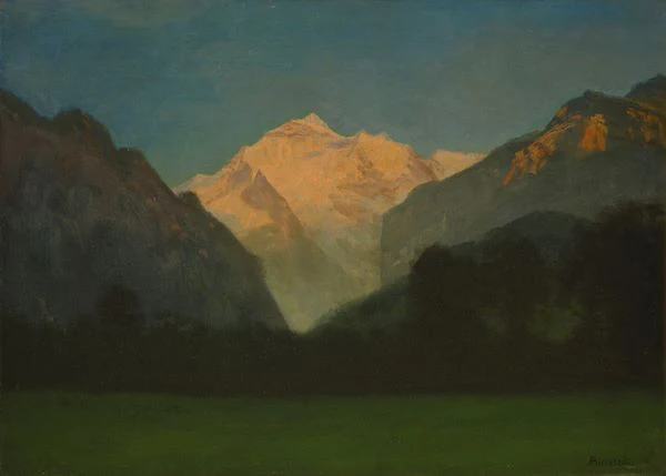 Albert Bierstadt, View of Glacier Park or Sunset on Peak