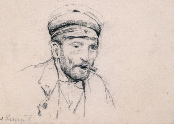 Rusinol Prats, Santiago, Study of a male head painting