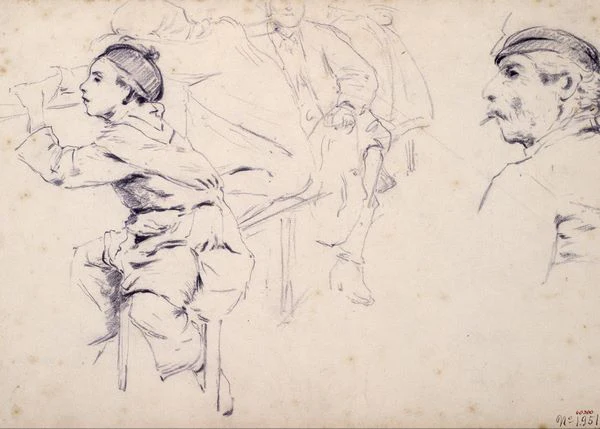 Rusinol Prats, Santiago, Study of the child and male figures