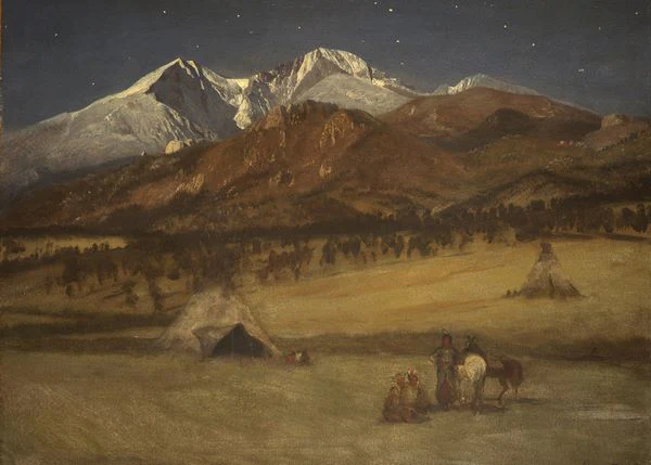 Albert Bierstadt, Indian Encampment, Evening