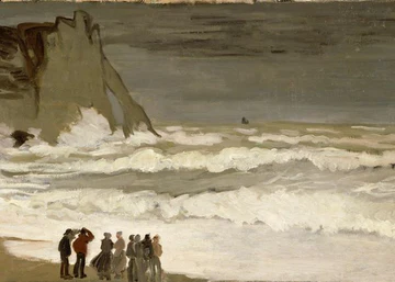 Claude Monet, The Manneport, Rough Sea At Etretat, 1868
