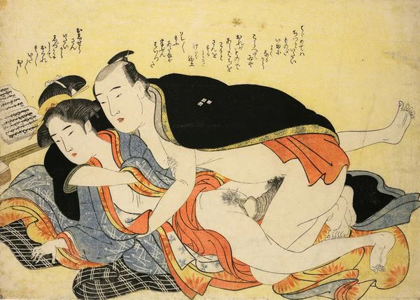Katsukawa Shuncho, Singing Teacher With A Student, And Shamisen Music Book