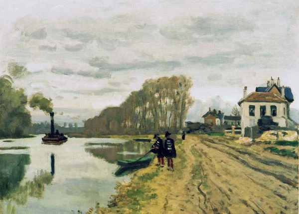 Claude Monet, Infantry Guards Wandering Along The River, 1870