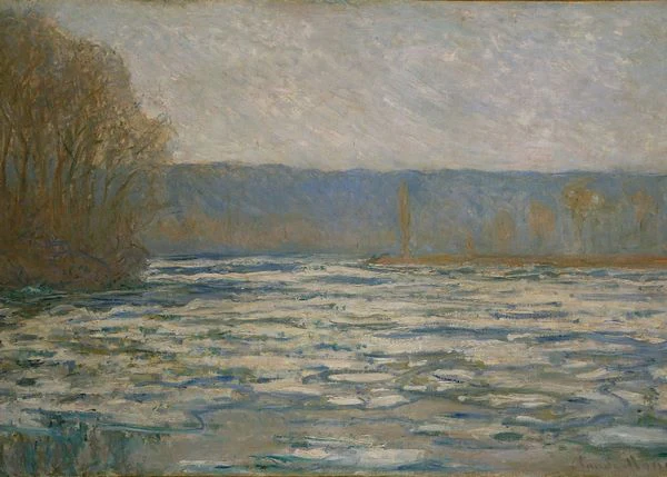 Claude Monet, Ice Breaking Up On The Seine Near Bennecourt, 1893