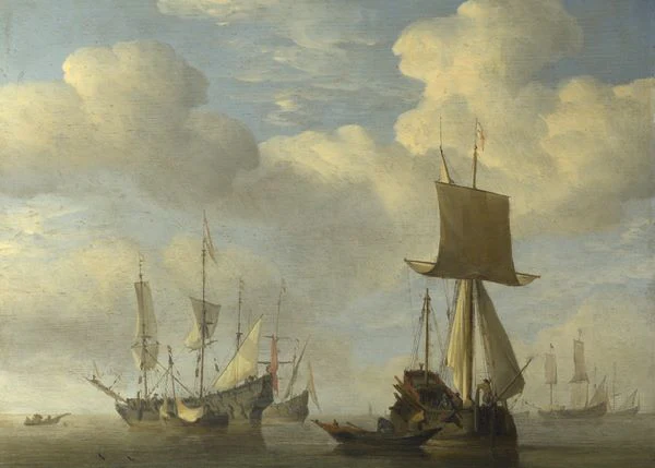 Willem van de Velde, An English Vessel and Dutch Ships Becalmed