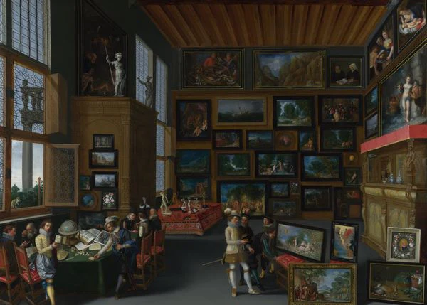 Flemish, Cognoscenti in a Room hung with Pictures