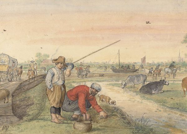 Avercamp, Hendrick, Fishermen with nets along the path