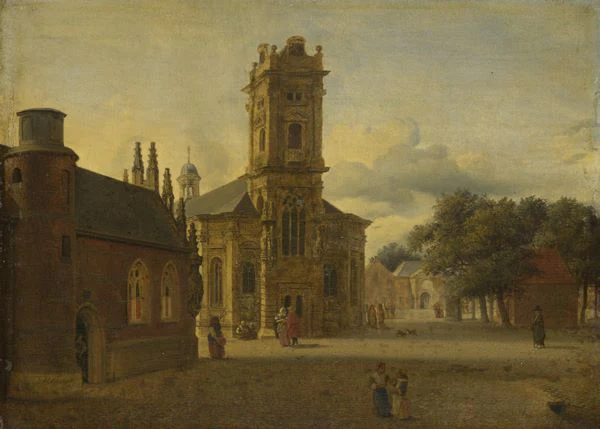 Jan van der Heyden, A Square before a Church