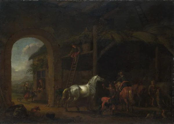 Abraham van Calraet, The Interior of a Stable