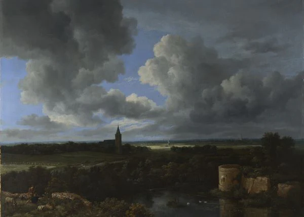 Jacob van Ruisdael, A Landscape with a Ruined Castle and a Church