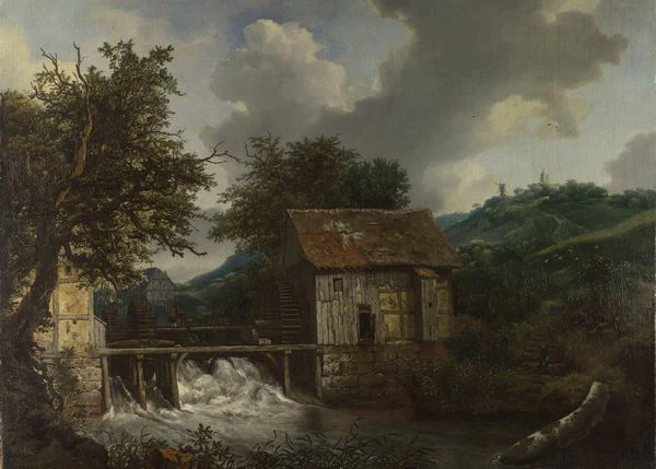 Jacob van Ruisdael, Two Watermills and an Open Sluice at Singraven