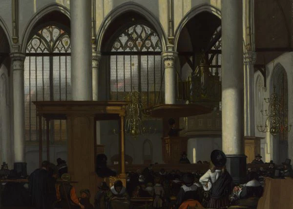 Emanuel de Witte, The Interior of the Oude Kerk, Amsterdam painting