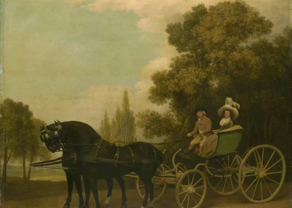 George Stubbs, A Gentleman driving a Lady in a Phaeton