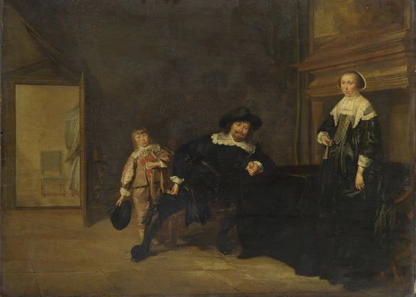 Pieter Codde, Portrait of a Man, a Woman and a Boy in a Room