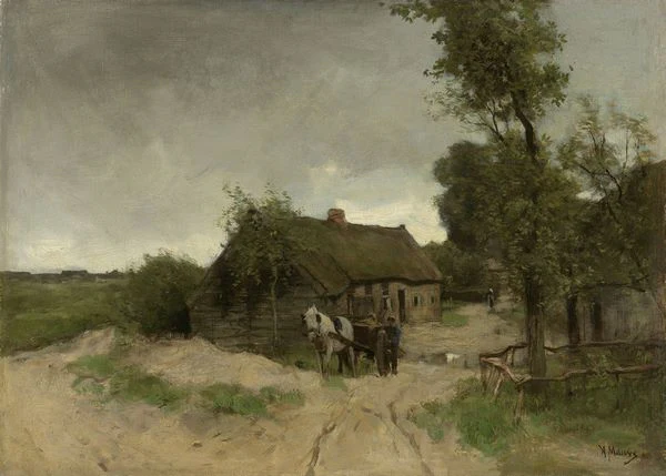 Mauve, Anton, House near a dirt road