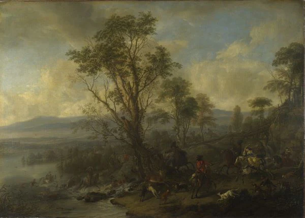 Philips Wouwermans, A Stag Hunt