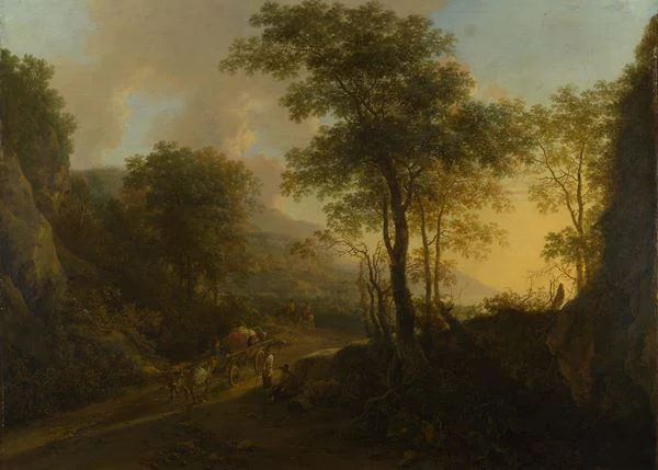 Jan Both, A Rocky Landscape with an Ox cart