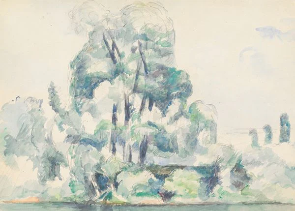 Paul Cezanne, A Stand of Trees along a River Bank