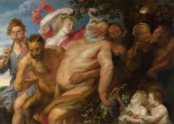 Anthony van Dyck, Drunken Silenus supported by Satyrs