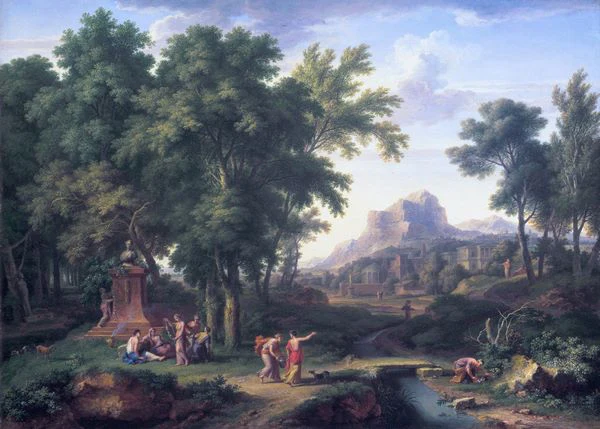 Huysum, Jan van, Arcadian landscape with a bust of Flora