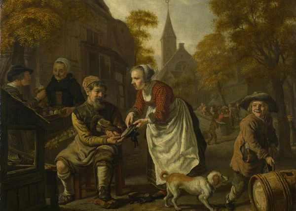 Jan Victors, A Village Scene with a Cobbler