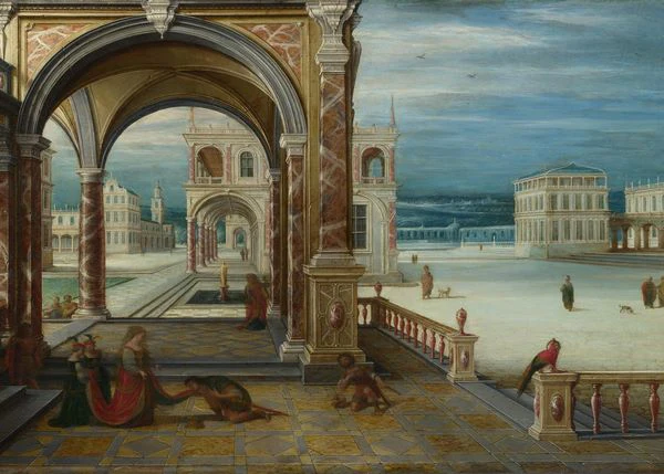 Hendrick van Steenwyck the Younger, The Courtyard of a Renaissance Palace