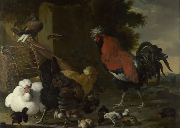 Hondecoeter, Melchior d', A Cock, Hens and Chicks