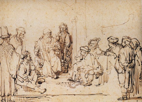 1634 Rembrandt Jacob et ses fils Jacob and his sons, Dessin, Plume et encre brune, rehauts de blac