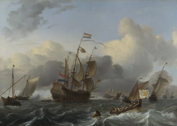 Ludolf Bakhuizen, The Eendracht and a Fleet of Dutch Men of war