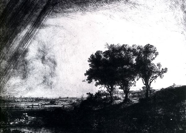 1643 Rembrandt Paysage au trois arbres Landscape with the three trees