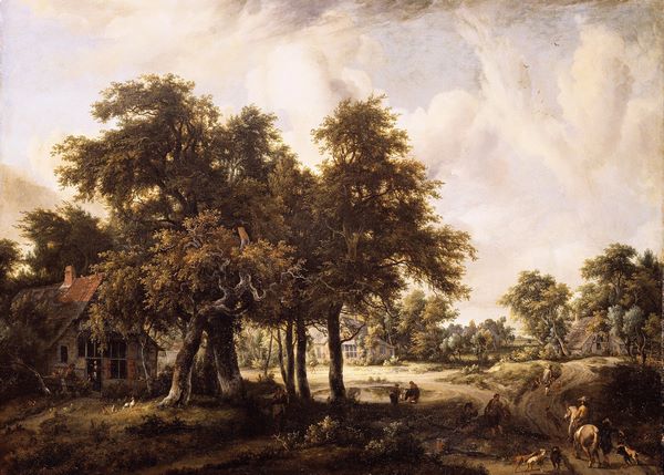 Hobbema, Meindert, Forest Landscape with peasant houses