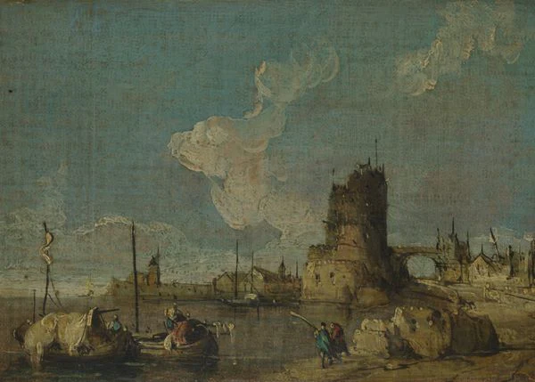 Francesco Guardi, A Ruin Caprice painting