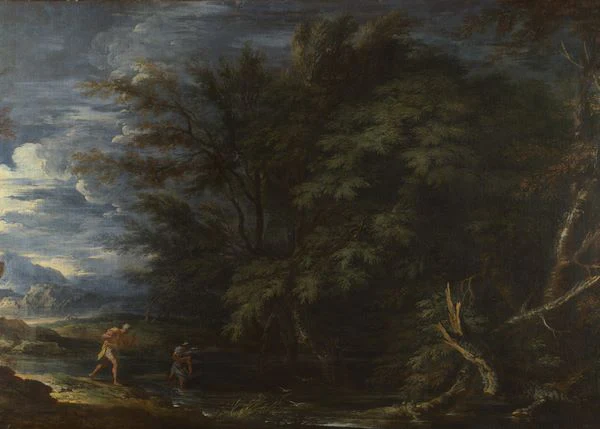 Salvator Rosa, Landscape with Mercury and the Dishonest Woodman