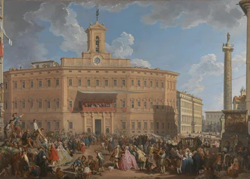 Giovanni Paolo Panini, The Lottery in Piazza di Montecitorio