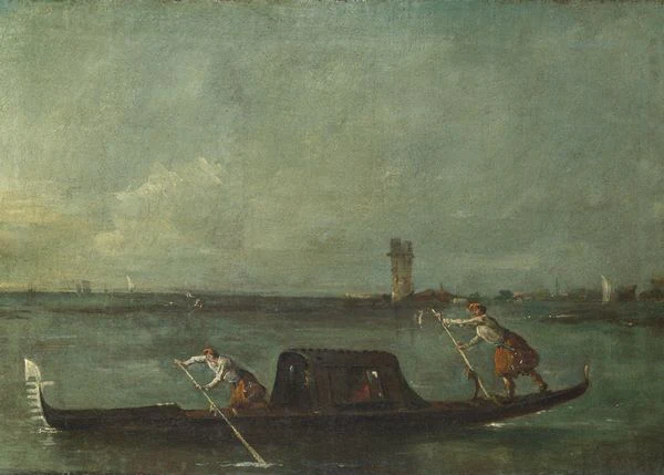 Francesco Guardi, A Gondola on the Lagoon near Mestre