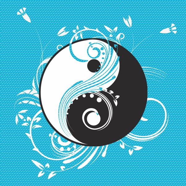 Simboli Yin Yang tirkizna pozadina