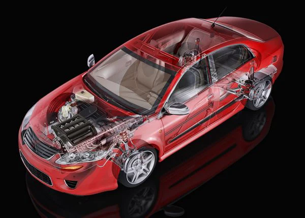 Automobili fine art crveni na crnoj pozadini