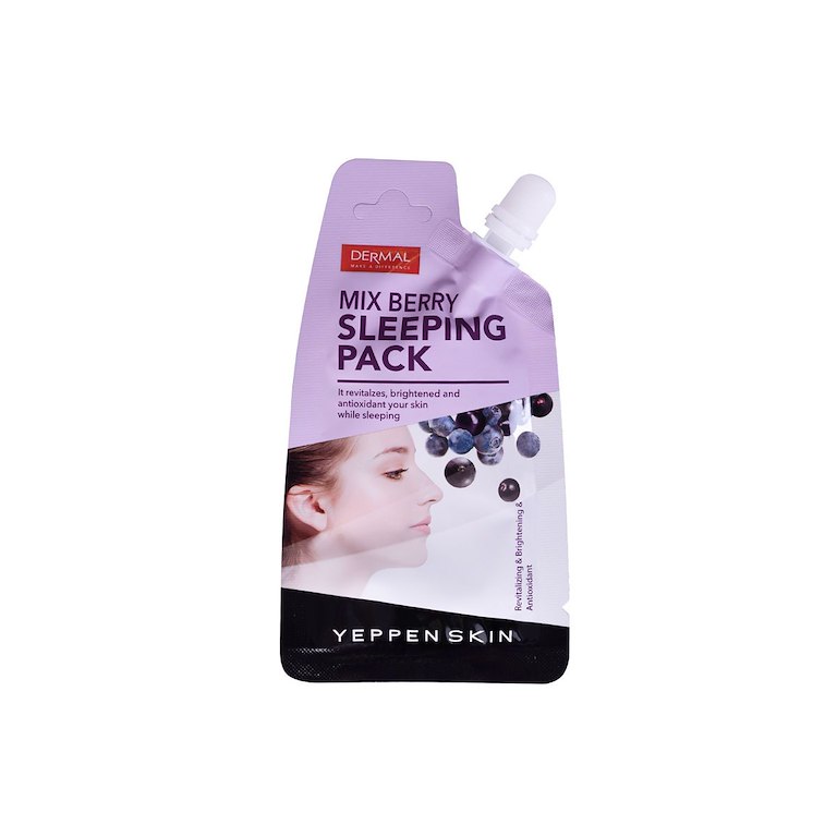 Noćna maska za podmlađivanje kože lica DERMAL Mix Berry Sleeping Pack 20g