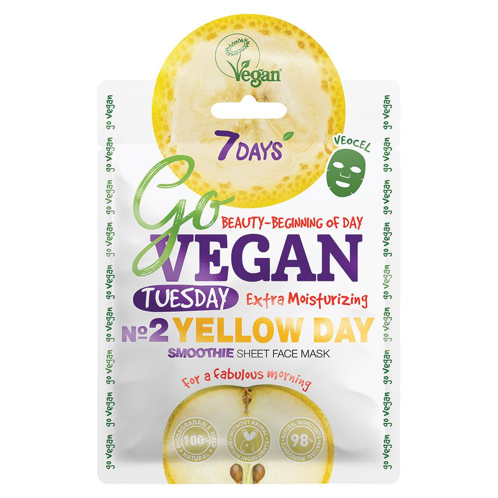 Kineska sheet maska za hidrataciju kože lica 7DAYS Go Vegan Yellow Day 25g