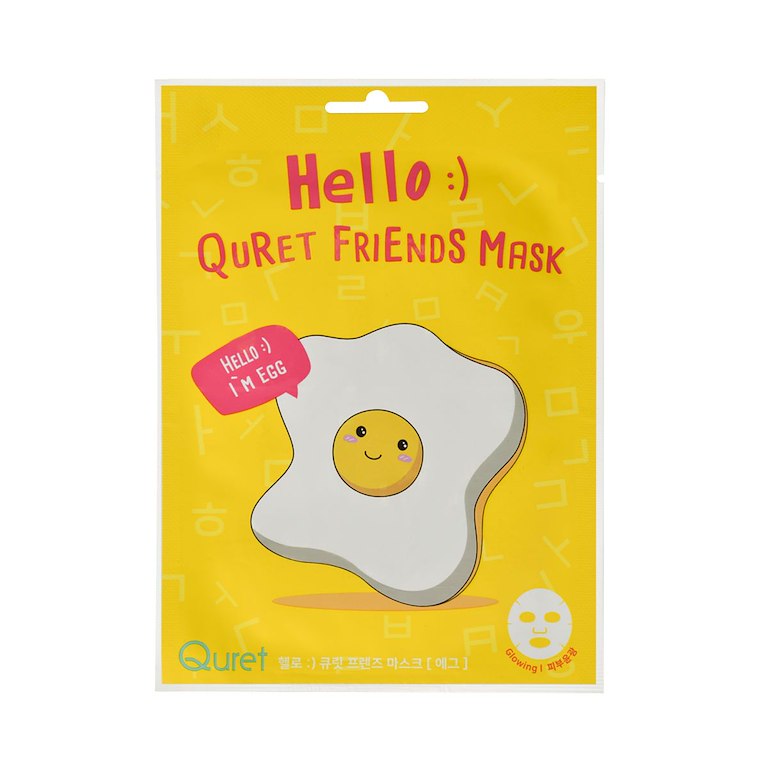 Korejska sheet maska za revitalizaciju i blistavost kože lica QURET Hello Egg 25g