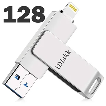 IDISKK OTG FLASH DRIVE - USB TYPE-A/LIGHTNING - 128GB