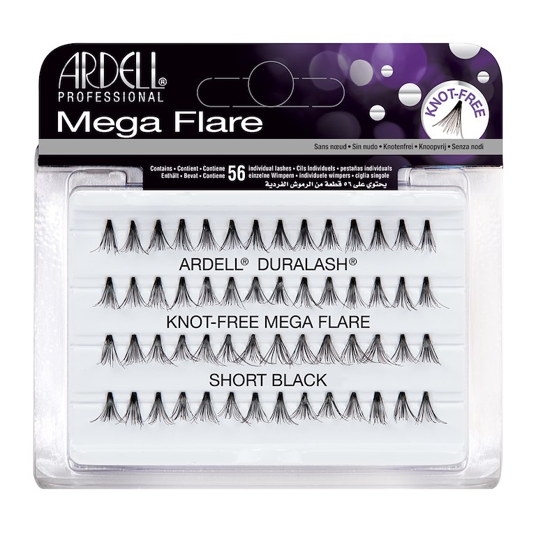 Ardell Mega Flare Knot-Free individualne trepavice – kratke crne