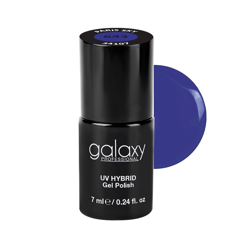 Trajni lak za nokte UV/LED GALAXY Hybrid 7ml Paris Sky S643