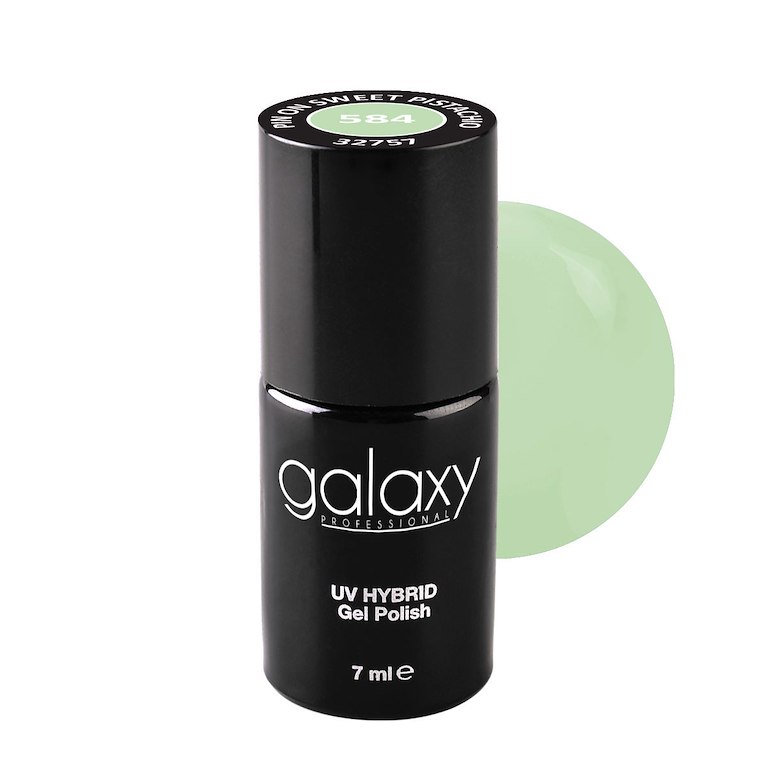 Trajni lak za nokte UV/LED GALAXY Hybrid 7ml Pin on Sweet Pistachio S584