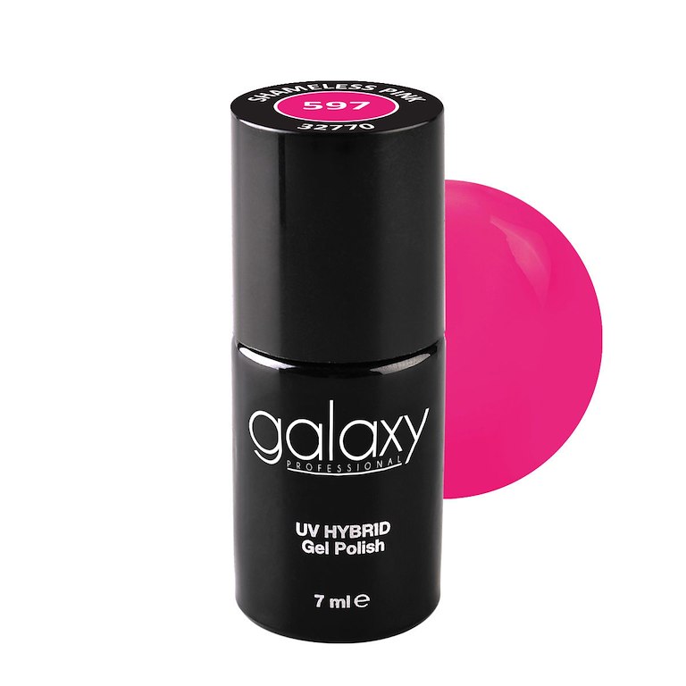 Trajni lak za nokte UV/LED GALAXY Hybrid 7ml Shameless Pink S597