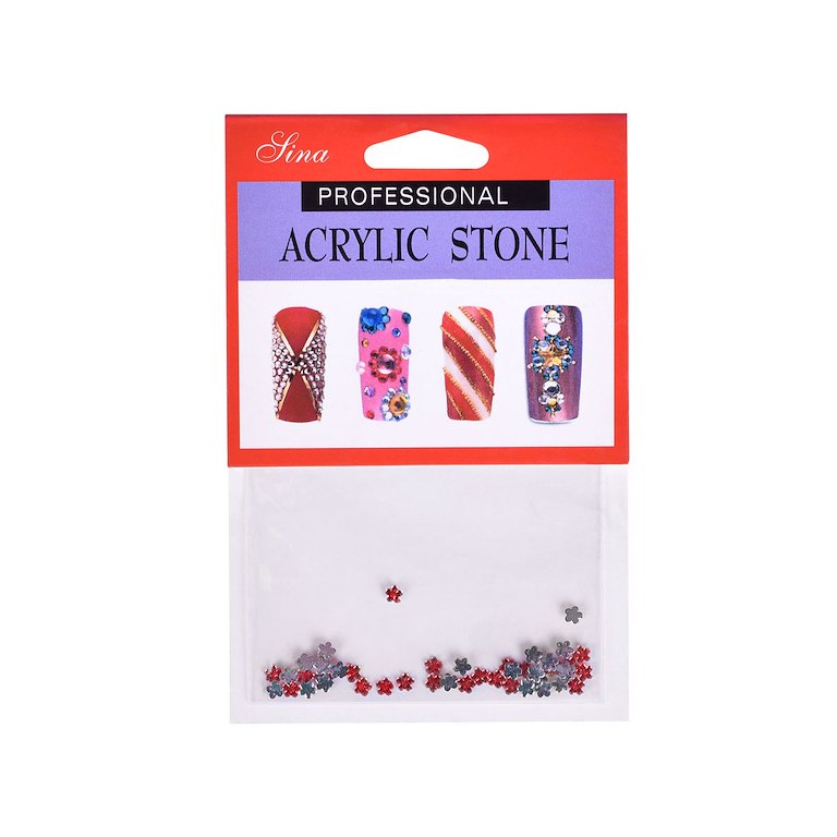 Cirkoni za Nail Art RSN 2,5mm Flower 48/1 Red RSN48-4